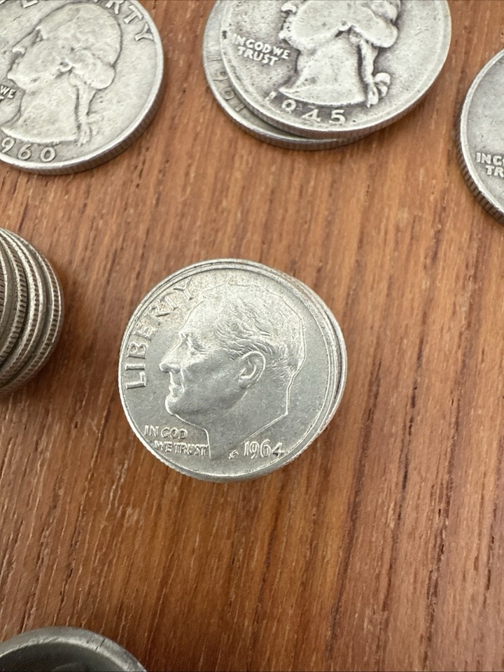 Old US Coin Lot 61 90% Silver Eisenhower, Buffalo Nickel, Dime ...