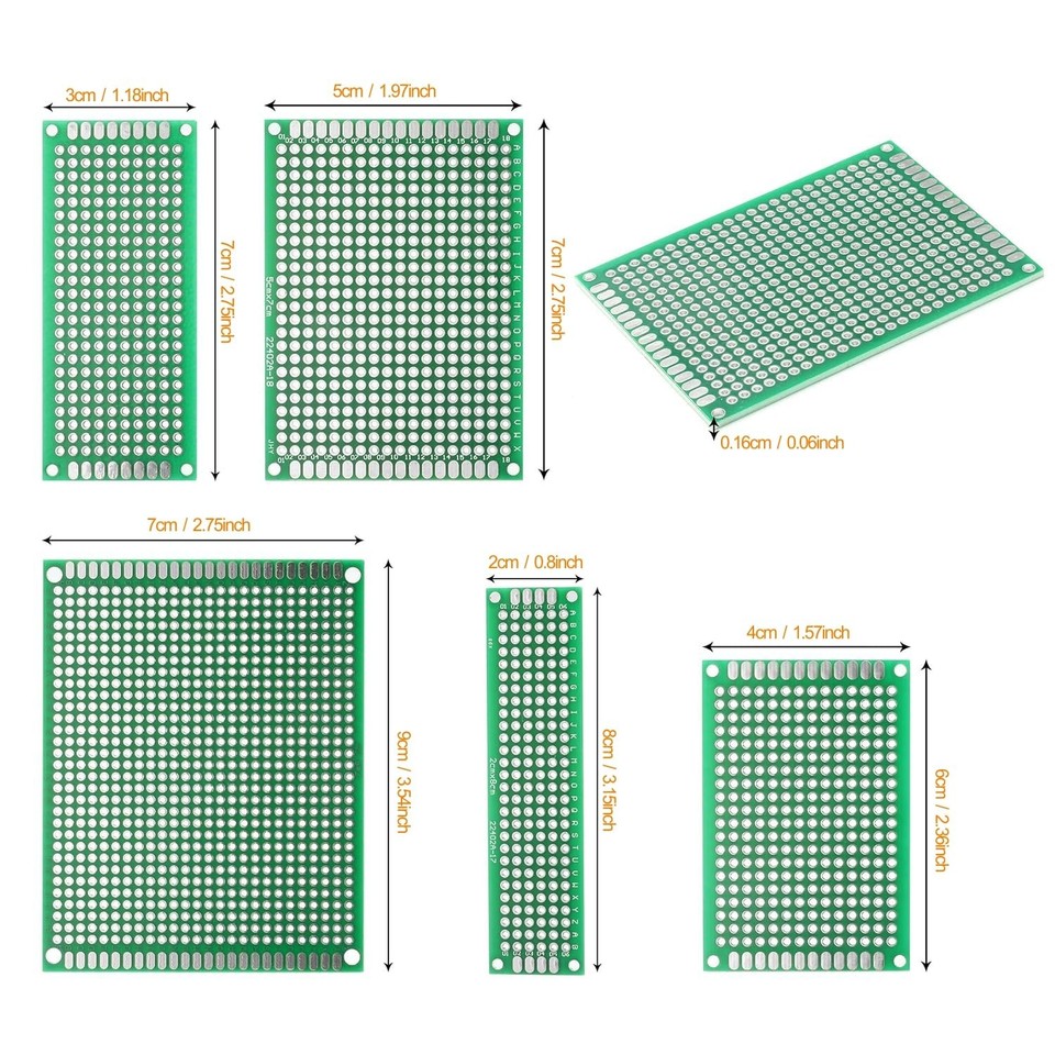 40PCs PCB Board Prototyping PCBs Circuit Boards Kit | 5 Size Universal ...