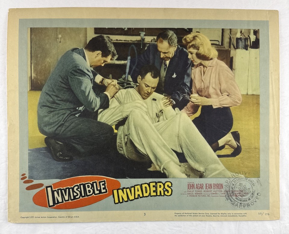 INVISIBLE INVADERS 4 Lobby Cards (VeryGood) 1959 Sci-Fi Movie Poster ...