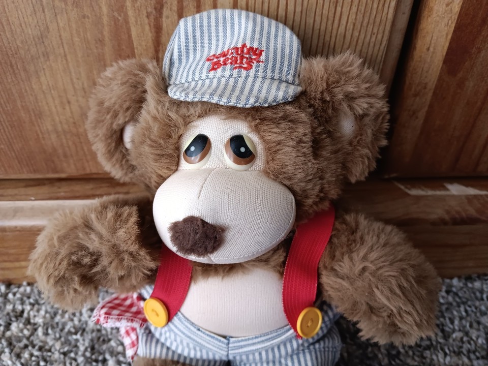 Vintage Cuddlin Country Bear Rufus Train Engineer Plush Stuffed Animal ...