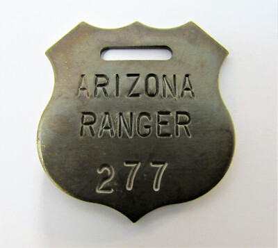 Atq Style Brass Replica Mini 1.25" Arizona Ranger Shield Watch Fob ...