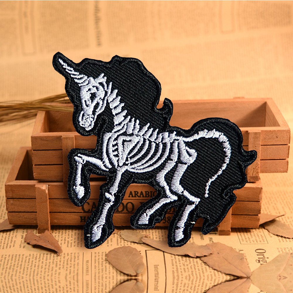 Black Punk Embroidery Sew On Iron On Patch Badge Fabric Applique Craft ...