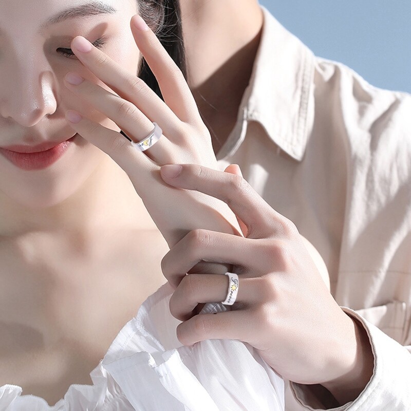 2Pieces/set Engraved Lover Forever Promise Open Valentine s Day | eBay