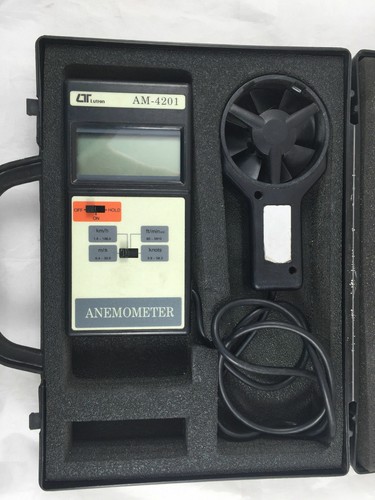 Lutron AM-4201 Digital Anemometer Runner-type Air Wind 9VDC 18mm LCD 31 ...