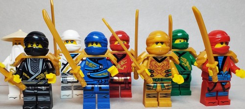 Set of 8 Custom Lego Ninjago Elemental Warrior Minifigures Sensei, Nya ...