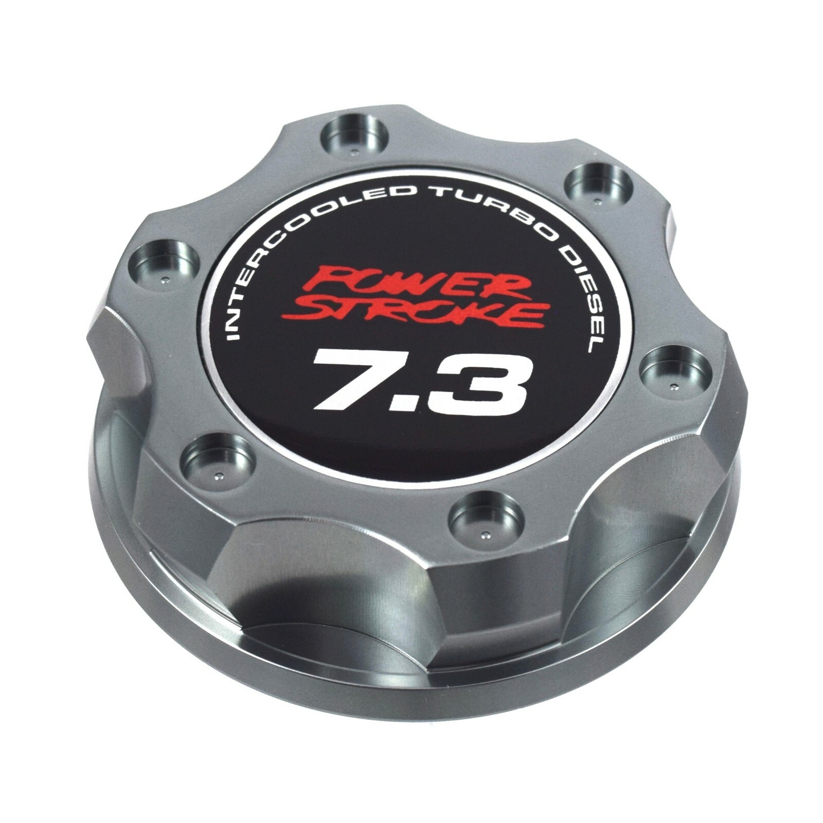 New Gunmetal Oil Filler Cap 7.3L Emblem Fits Ford 7.3L Power stroke ...