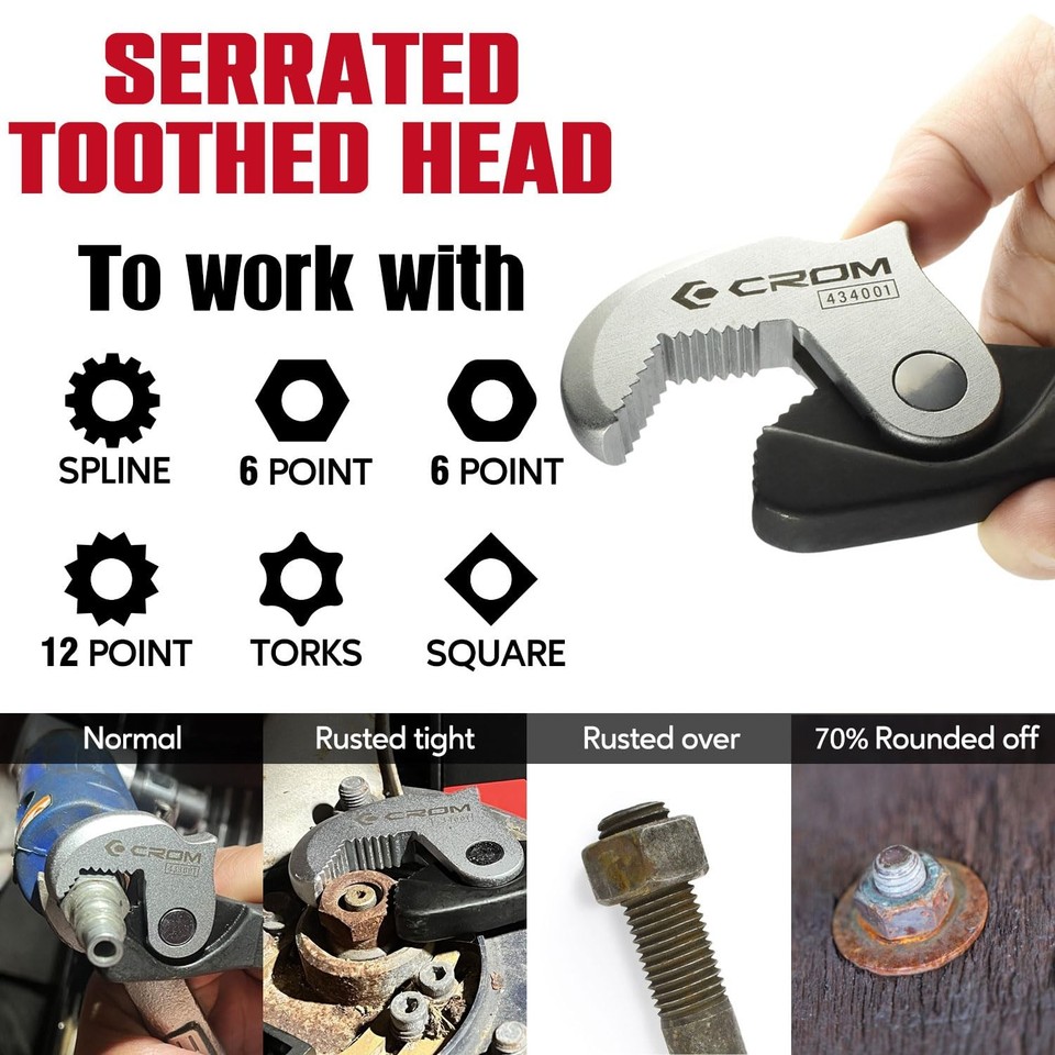 Adjustable Crowfoot Wrench Set - Spring Loaded Wrench – & Female Square ...