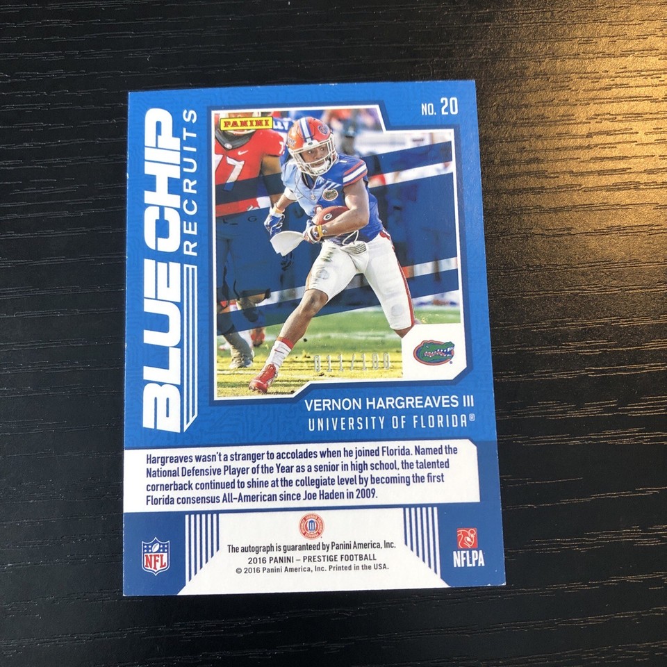 2016 Prestige Blue Chip Recruits Ink #20 Vernon Hargreaves III/100 | eBay