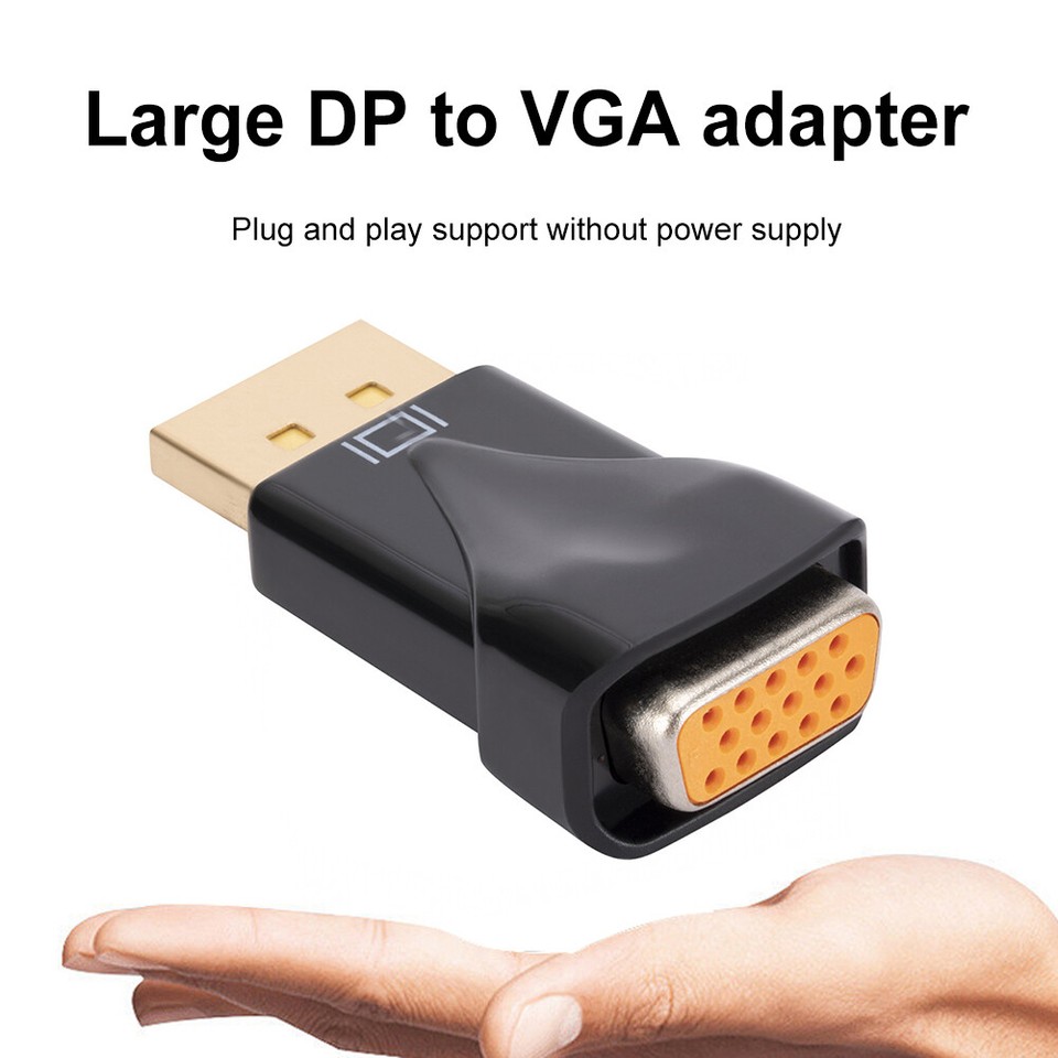 DP To VGA Adapter One-way Plug and Play No Power Required for TV Laptop ...