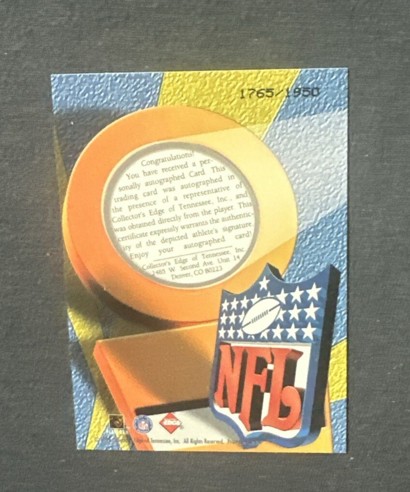 *1999 Collector's Edge Pro Signatures Martin Gramatica RC Auto 1765/ ...