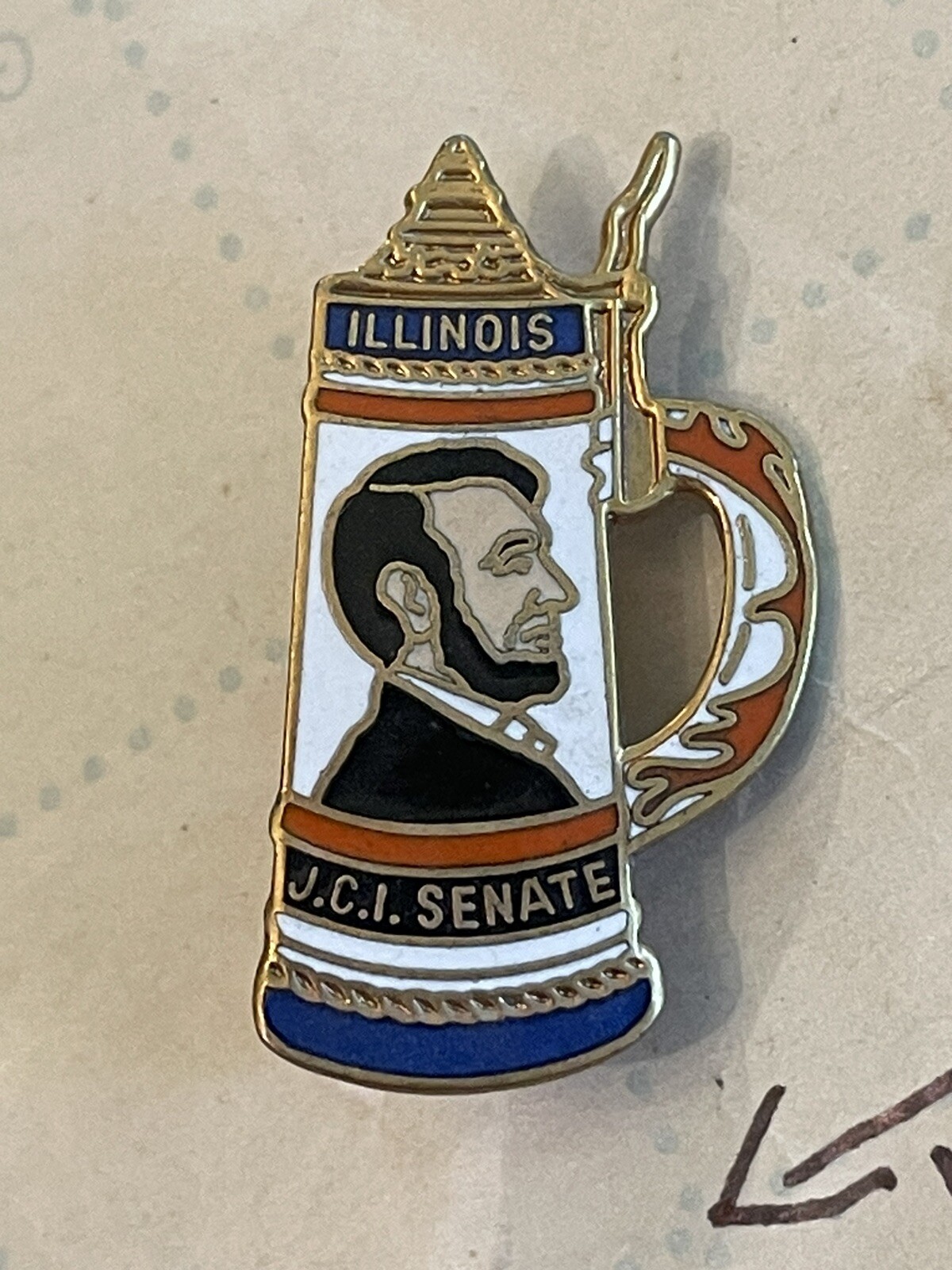 VINTAGE ILLINOIS JAYCEES JCI SENATE PIN ABRAHAM LINCOLN BEER STEIN | eBay