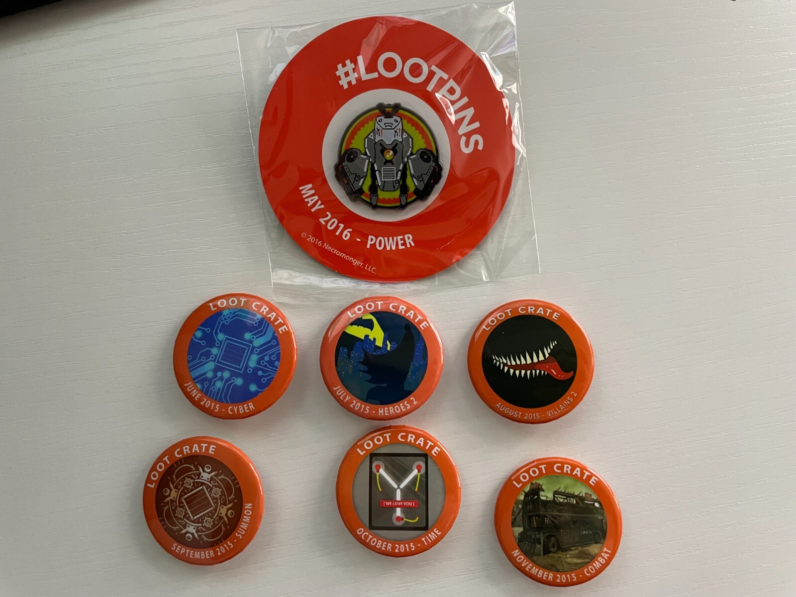 Loot Crate Pin Lot of 7 New June 2015-November 2015, and May 2016 | eBay