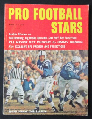 1960 Pro Football Stars Magazine Johnny Unitas Baltimore Colts on Cover ...