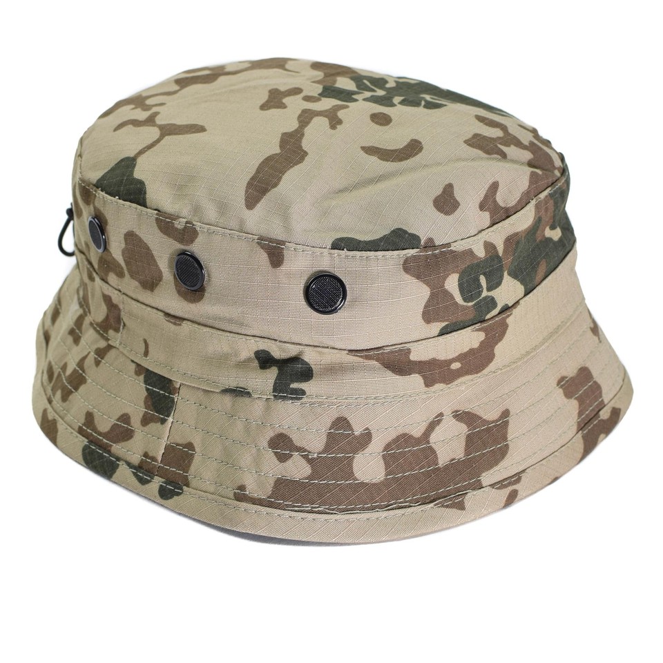 TACGEAR German Army style bucket cap boonie hat desert flecktarn camo ripstop | eBay