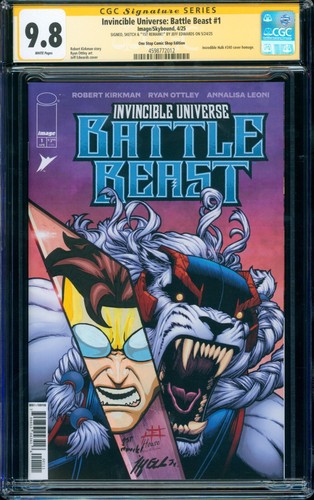 Battle Beast #1 VARIANT CGC SS 9.8 signed 1st SKETCH INVINCIBLE ...