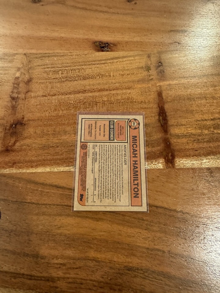 Micah Hamilton 2024 Topps UEFA Living Set #654 Rookie NRMT+ PR /720 ...