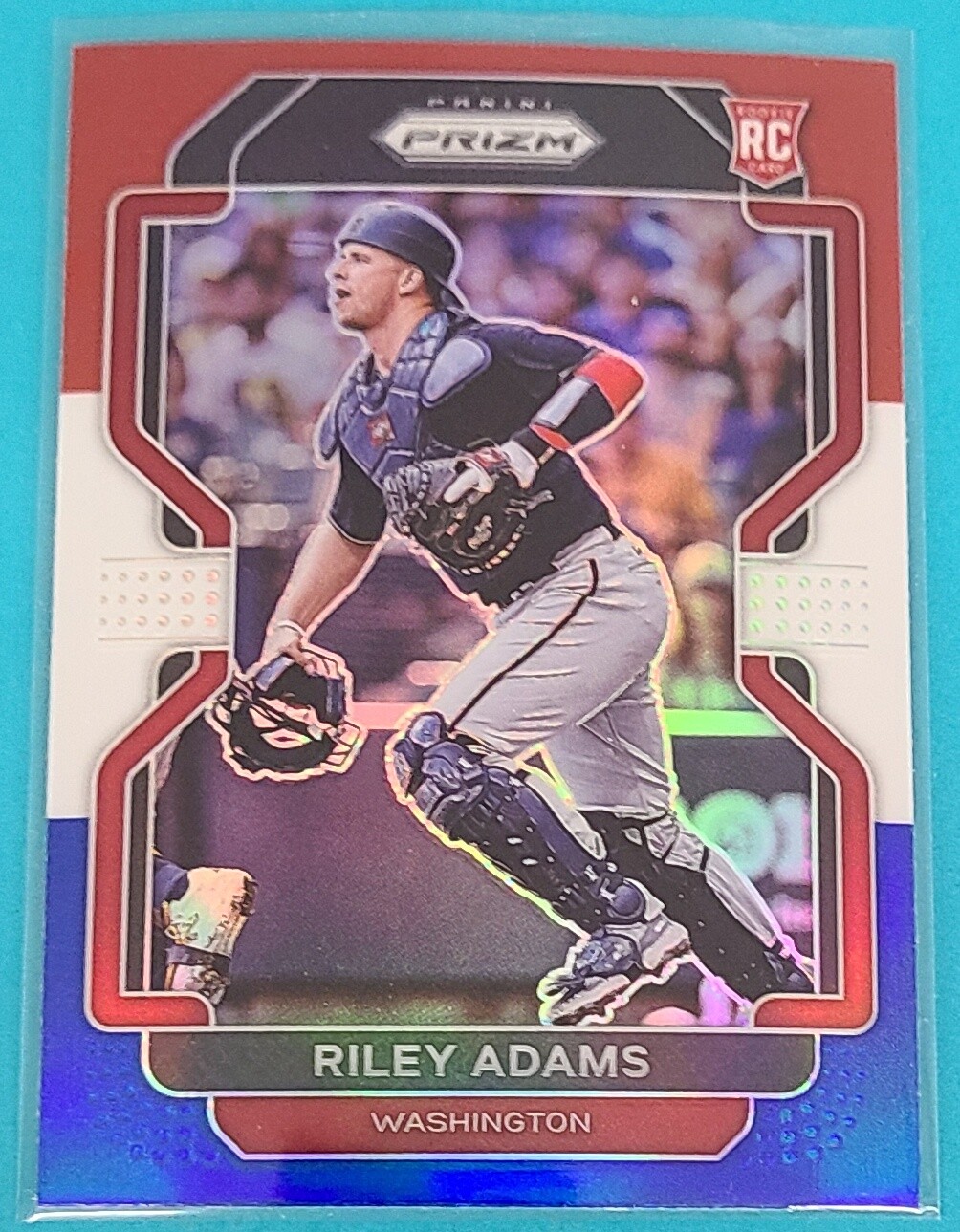 2022 Panini Prizm Red/White/Blue Prizm RC #173 Riley Adams BASEBALL ...