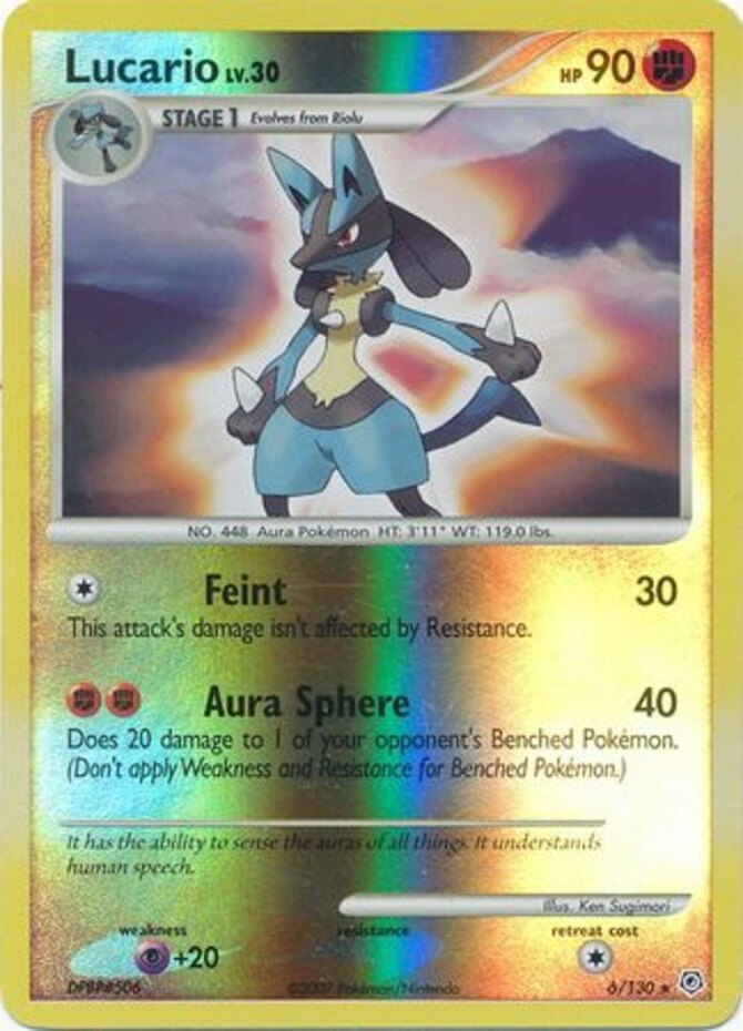 1x Lucario - 6/130 - Holo Rare - Reverse Holo Lightly Played Pokemon ...