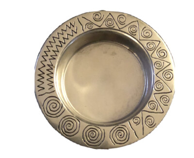 Wilton & Co VTG Bowl Aztec Pattern Pewter Serving Center Piece Dish ...