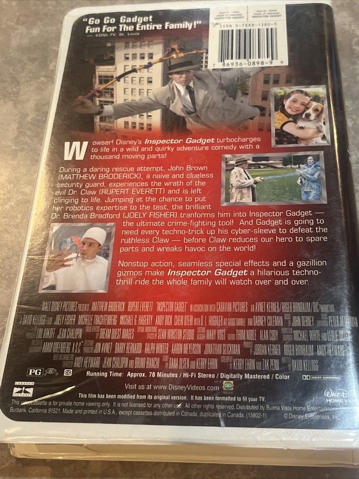 Inspector Gadget (VHS, 1999, Clam Shell Case) ***TESTED*** 786936089899 ...