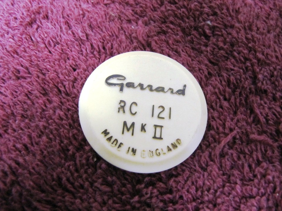 GARRARD RC121 MKII Model Tag Roundel ID Plate idler wheel turntable ...