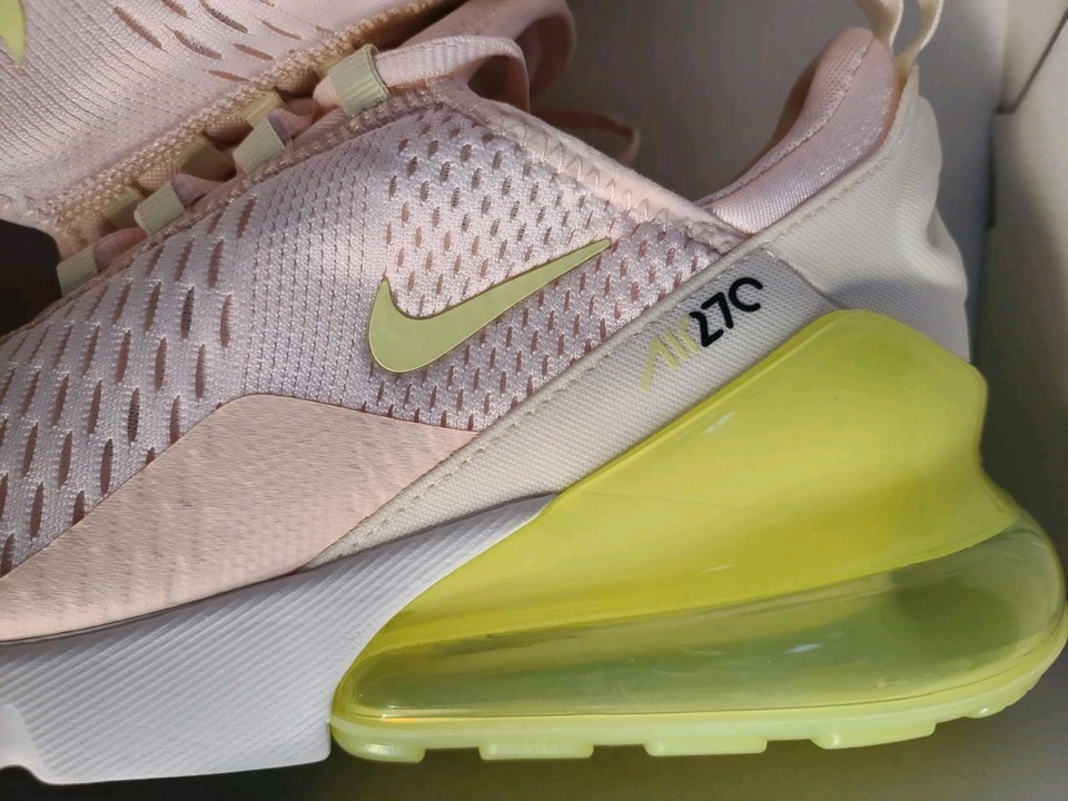 NEW Women's Size 6 Nike Air Max 270 Yellow White Running Gym Shoes ...