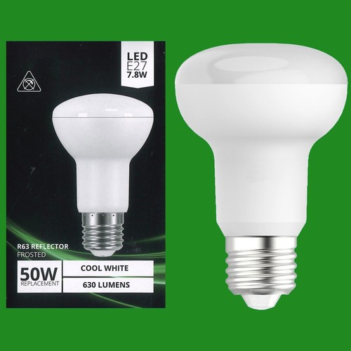 10x 7.8W (=50W) LED R63 Spot Réflecteur Clair 4000K Blanc Froid Ampoule ...