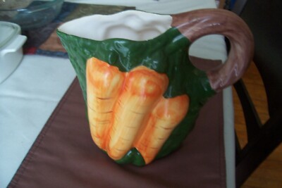 Molded Ceramic Carrot Pitcher Marked 8"- 9" Tall | eBay