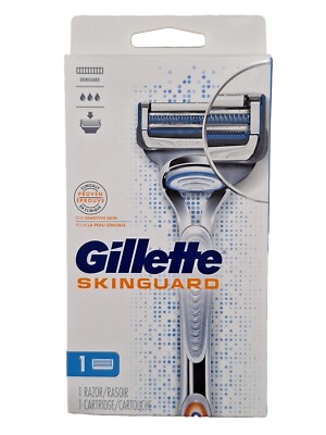 Gillette Skinguard Razor 1 razor handle & 1 cartridge Shave SENSITIVE ...