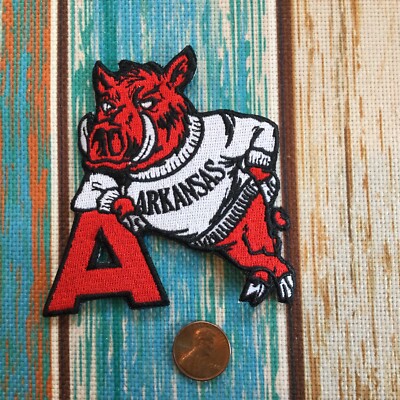 Arkansas Razorbacks vintage IRON ON PATCH 3.5” x 3" Hogs | eBay