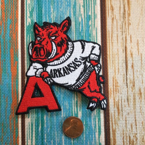Arkansas Razorbacks vintage IRON ON PATCH 3.5” x 3" Hogs | eBay