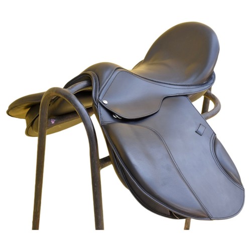 Black & Brown leather double pad treeless GP all purpose saddle | eBay UK