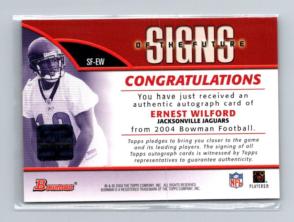 2004 Bowman #SF-EW Ernest Wilford Signs of the Future Autographs | eBay
