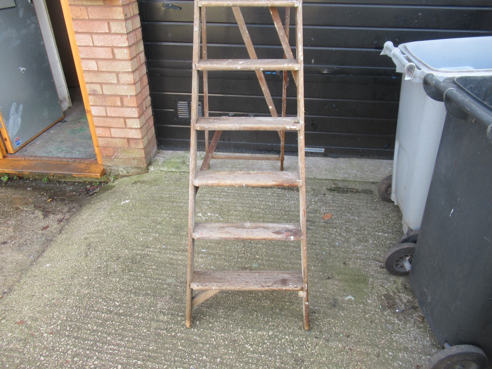 Vintage large Retro wooden step ladder. 9 x steps | eBay UK