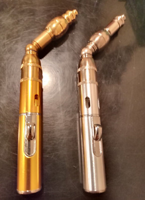 ONE- TOBACCO LARGE SMOKING PIPE WITH LIGHTER + Metal Hitter Hand pipe ...