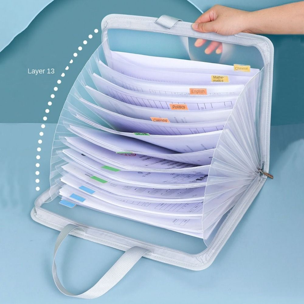 13 Layer Document Storage Pouch PET Data Storage Bag School Office ...