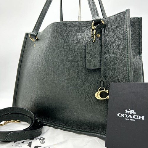Coach Tyler 2Way Leather Tote Shoulder Bag Green, Used, 27x35x12cm | eBay