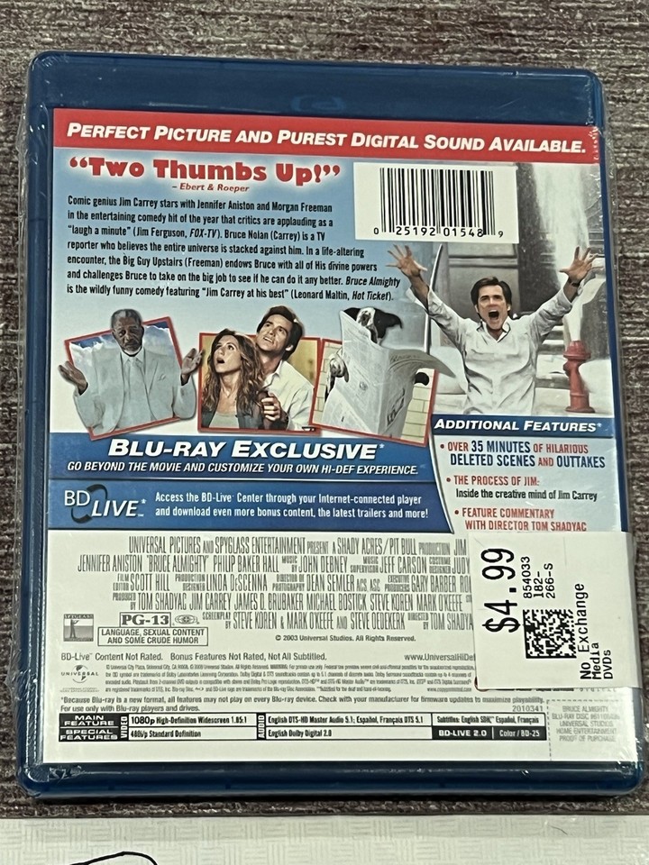Bruce Almighty ( Blu-ray Dolby Digital , 2003 ) Brand New & Factory ...