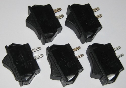 5 X Miniature Rocker Switches - SPST - 125V 15A - 1/2 HP - Swann ...
