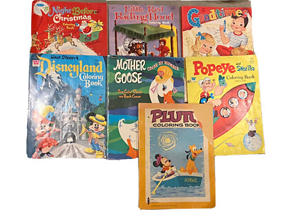 Vintage Walt Disney's Disneyland Coloring Book Lot 1965, Popeye ...