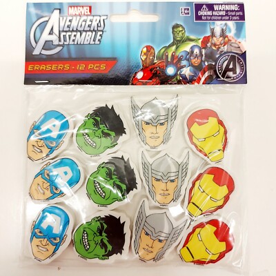 Roll of 12 - Marvel Avengers Superhero Erasers - Loot Party Bag Fillers ...