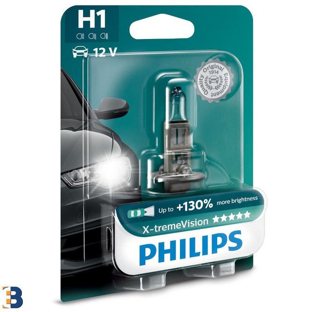 Philips H1 12258 X-treme Vision Plus 130 45m Halogen Light Bulbs ...