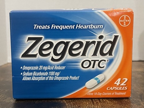 Zegerid OTC 42 Capsules Heartburn Acid Reducer Omeprazole 20mg Ex 6/25 ...