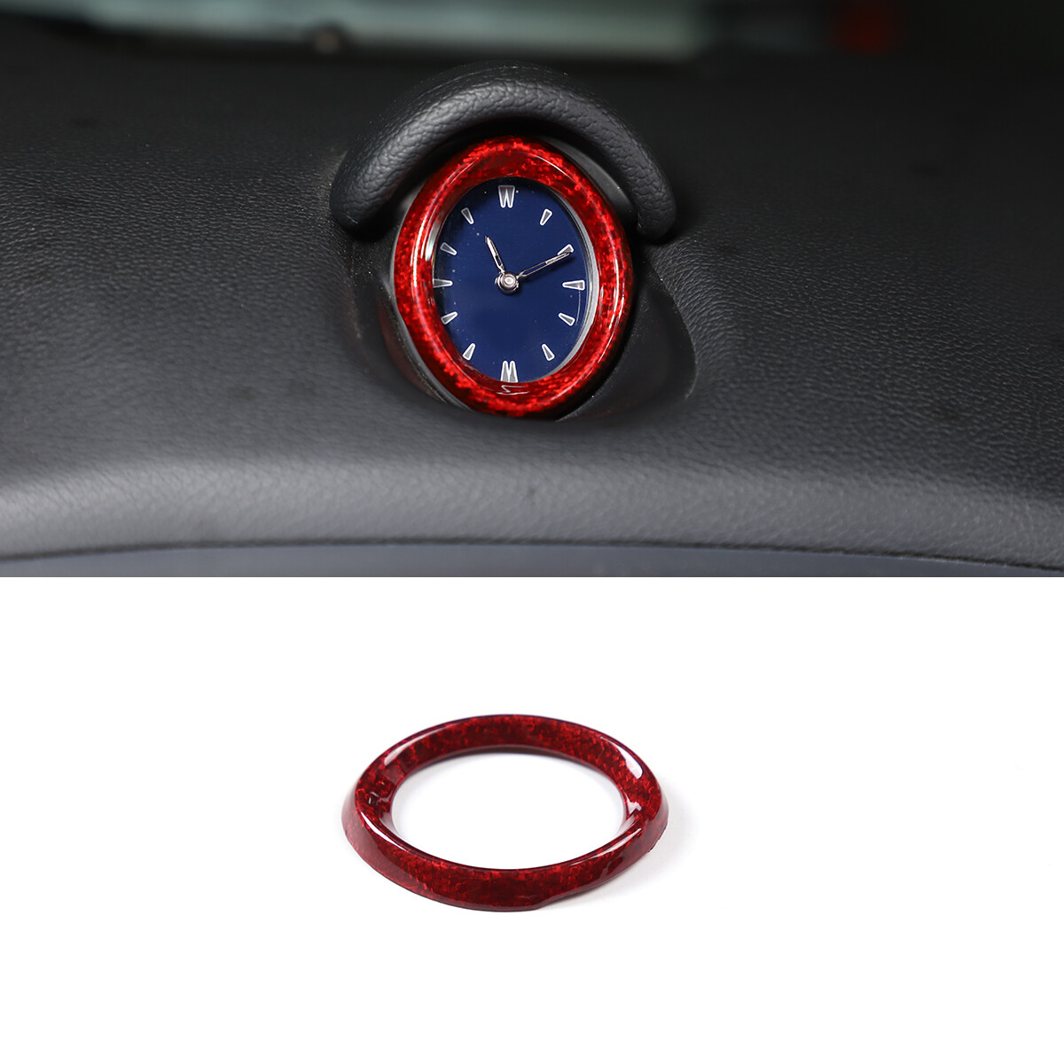 Red Carbon Fiber Dashboard clock Dial Circle Trim For Maserati Ghibli ...