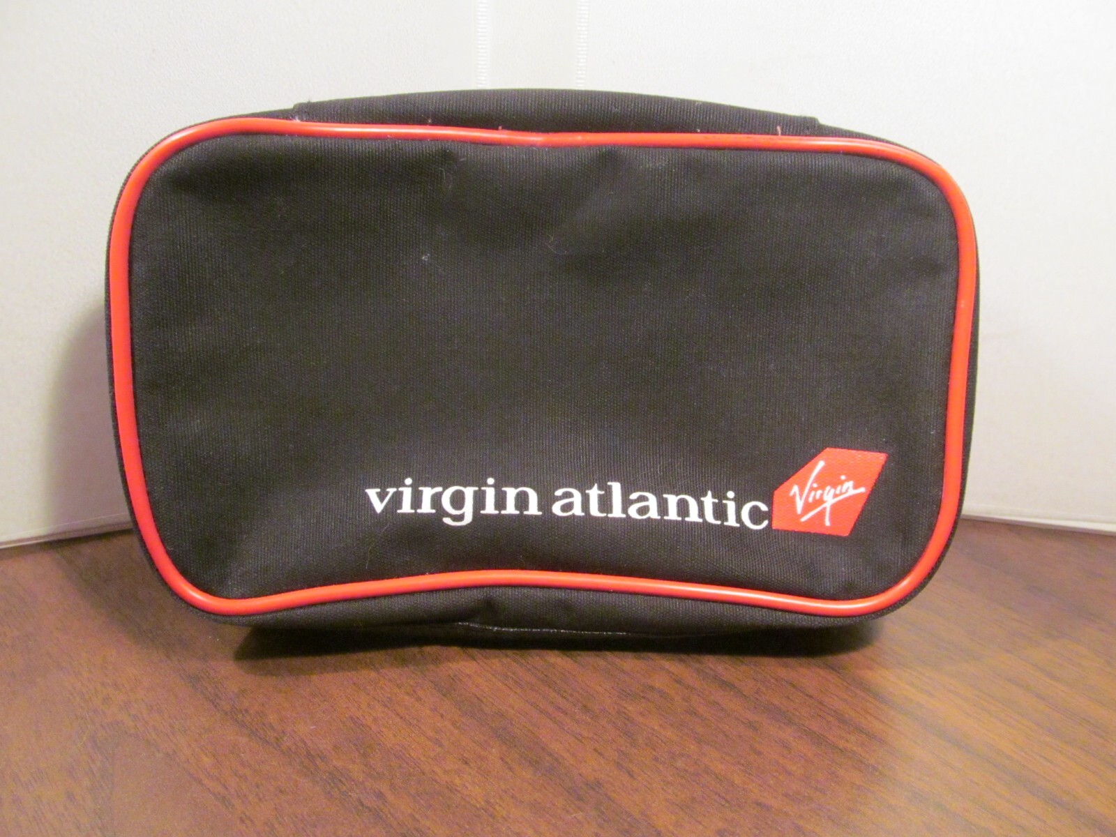 vintage VIRGIN ATLANTIC airline amenity kit bag black & red | eBay