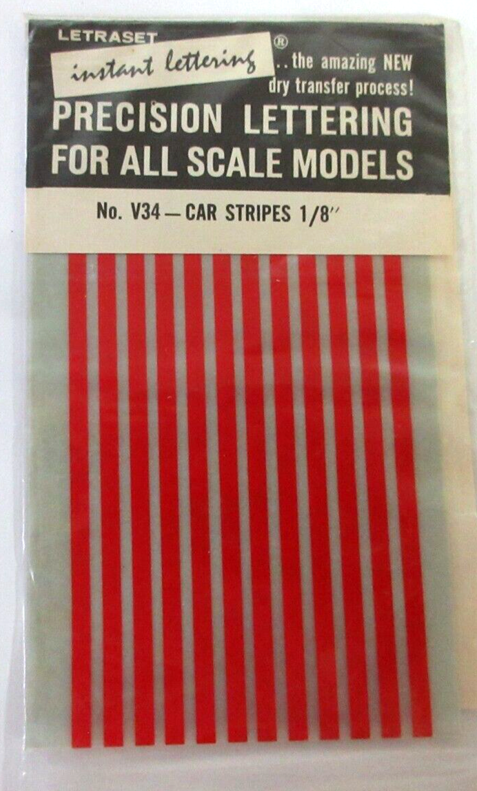 Letraset Dry Transfers #V34Car Stripes, 1/8", RED | eBay