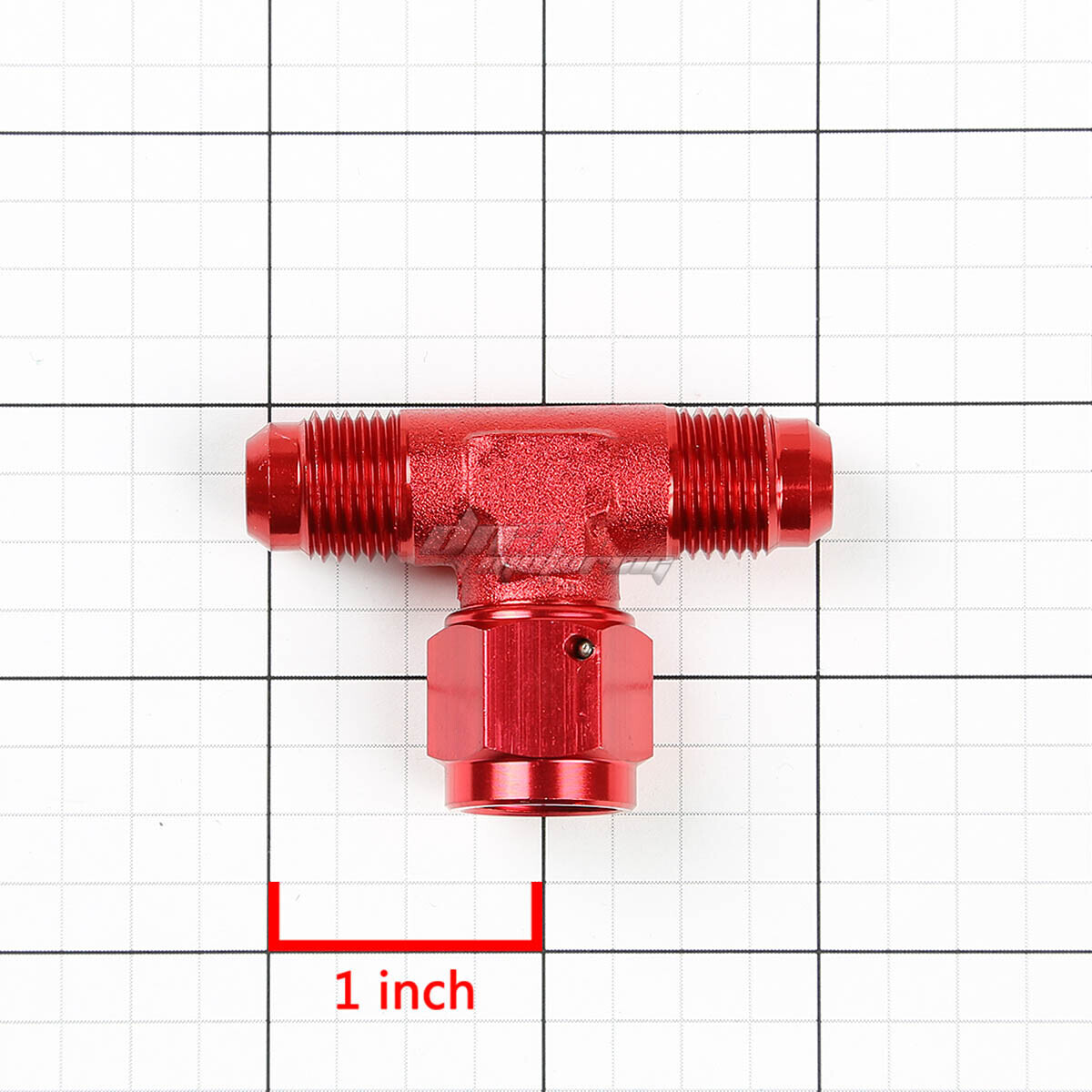 AN6 AN-6 FEMALE MALE FLARE SWIVEL TEE RED ALUMINUM ANODIZED FITTING ...