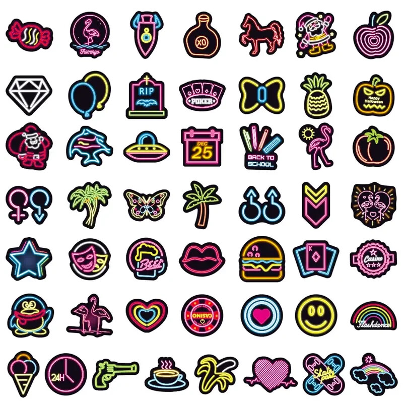 Neon Party Sticker 200 set Car case phone cool stickers | eBay