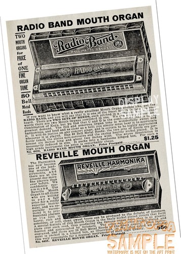 Johnson Smith Co (1938) Radio Band Harmonica Reveille Mouth Organ Ad ...