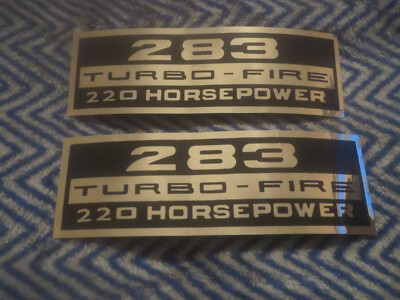 CHEVROLET 283 TURBO-FIRE 283 TURBO FIRE 220HP VALVE COVER DECALS ...
